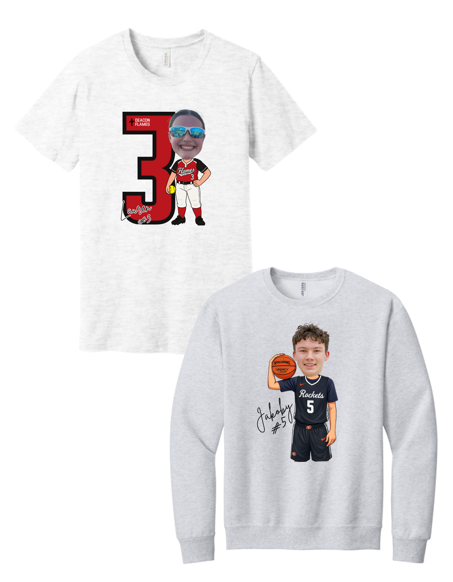 Custom XL Cartoon Image Tee or Crew – The Black Frame